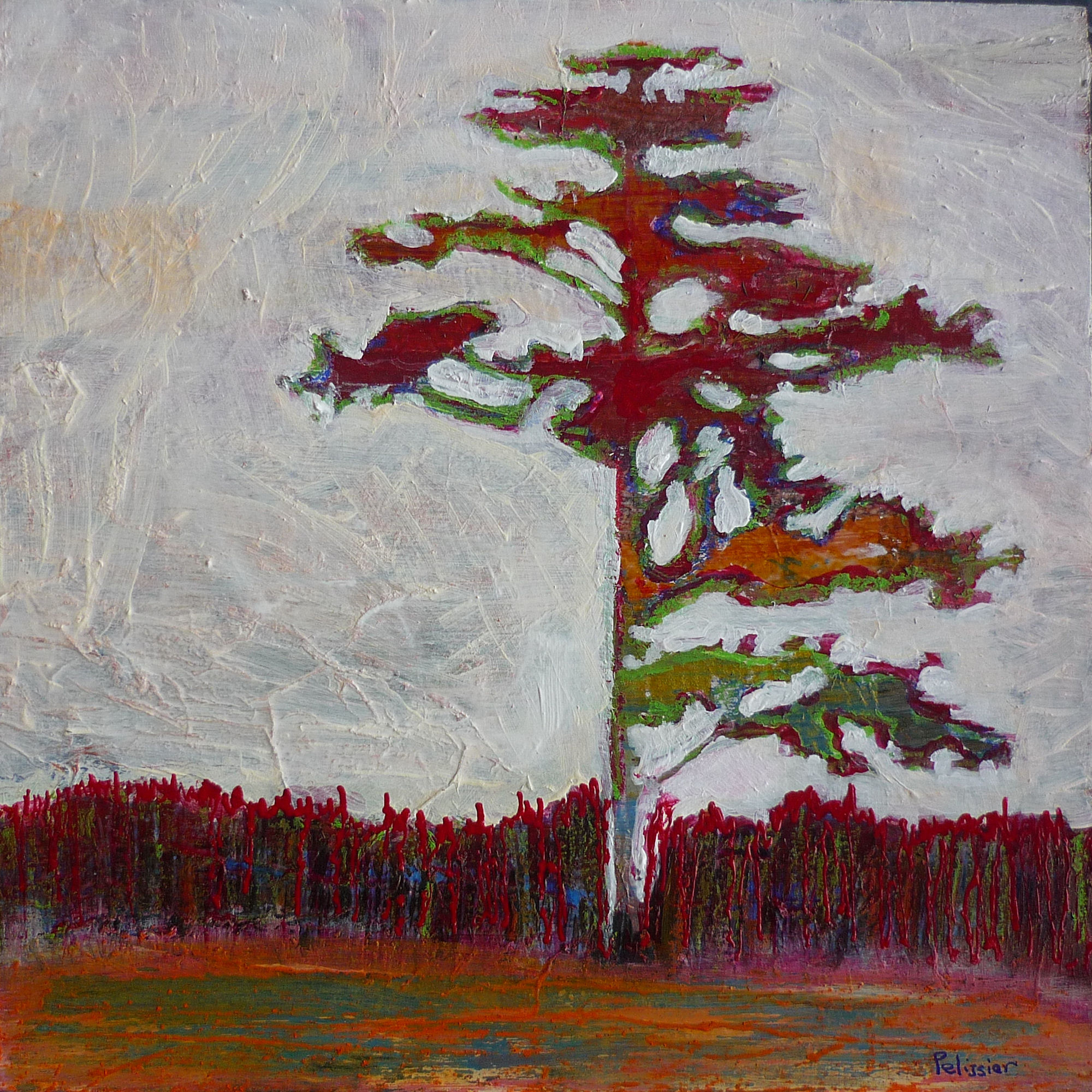 A Step by step mixed media painting tutorial : Rainforest Tree