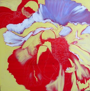 Peony Exuberance : Flower painting tutorial with acrylic and pastel