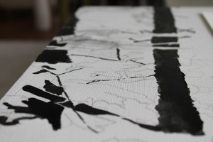 Mixing India Ink, Graphite and Acrylic for a black and white forest ...