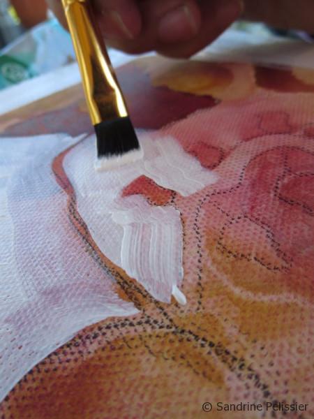 How to paint flowers from imagination with acrylic ink on canvas