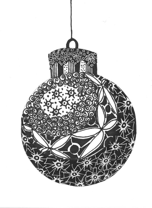 zentangle and mandala inspired Christmas cards step by step